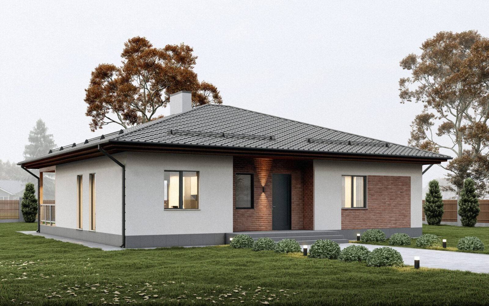 One-story house made of SIP panels, 181.9 sq.m. - ecopan