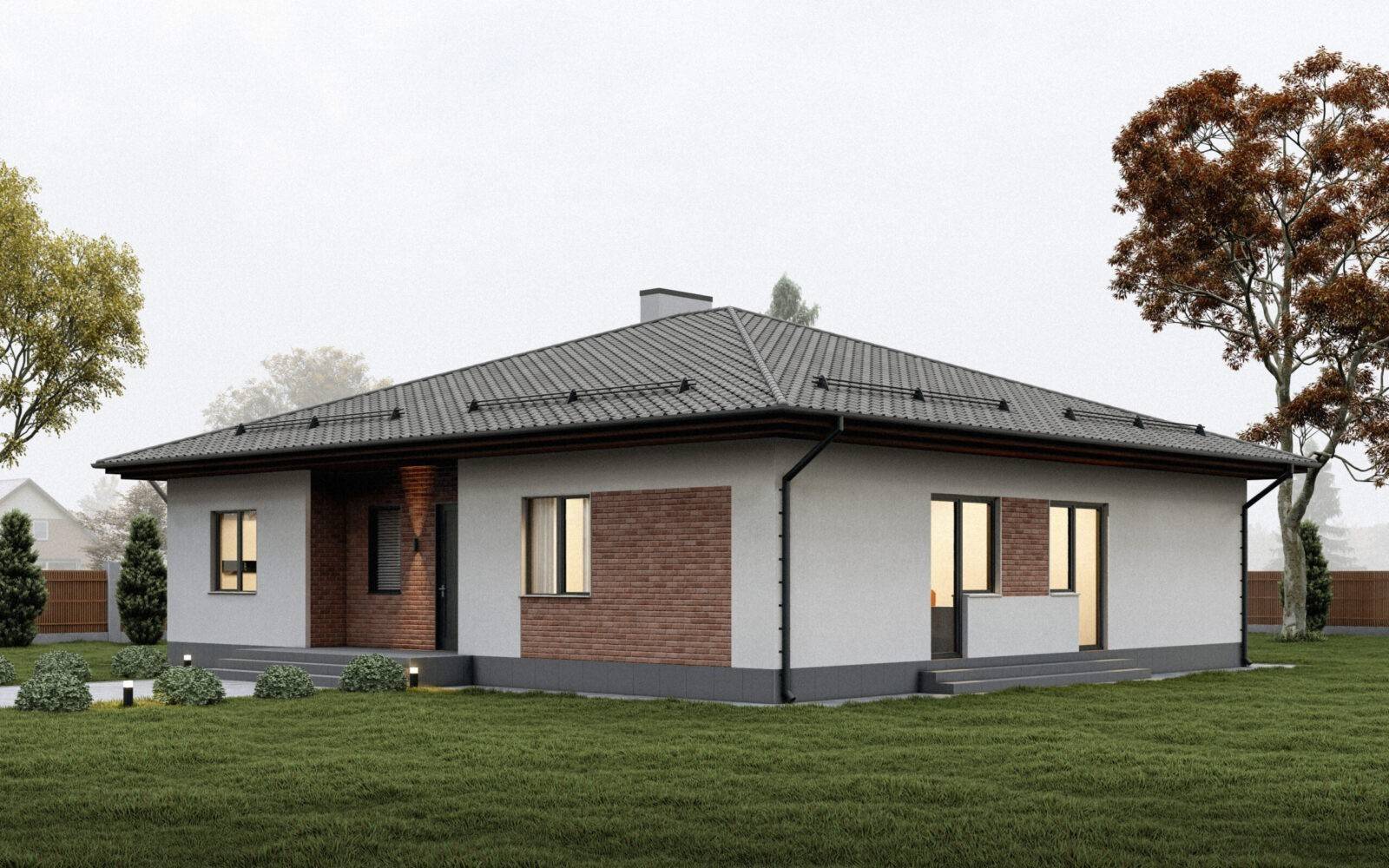 One-story house made of SIP panels, 181.9 sq.m. - ecopan